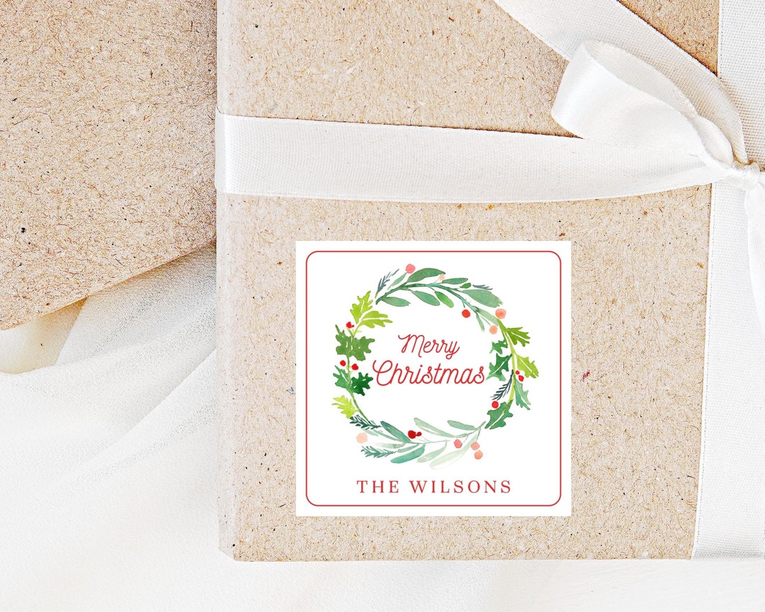 Personalized Merry Christmas Stationary Calling Card Sticker, Christmas ...