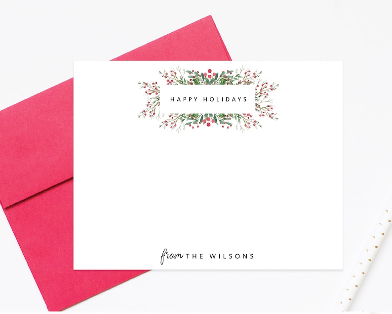 Holiday Note Cards Set for Family, Holiday Card Set, Small Holiday ...
