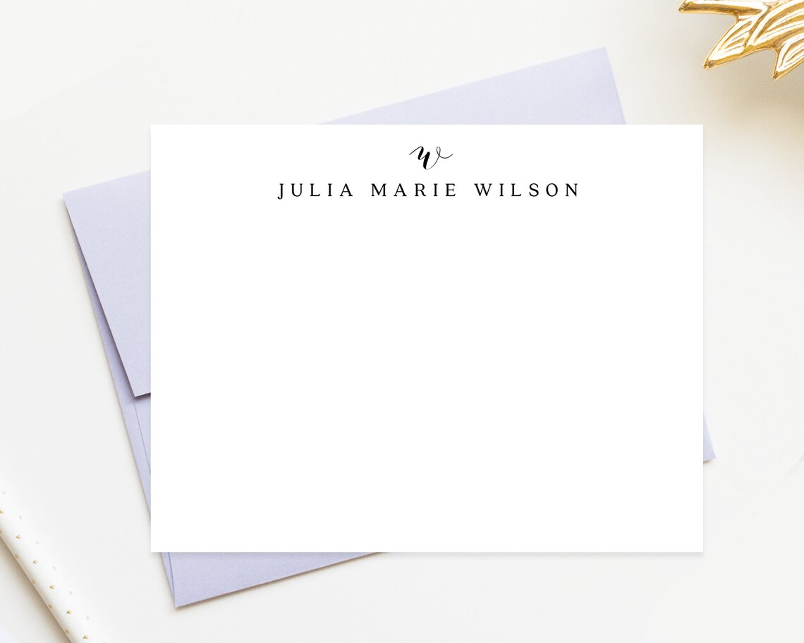 Personalized Stationary Cards With Monogram Monogrammed - Etsy