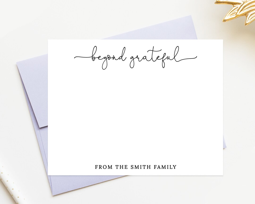 Beyond Grateful Personalized Thank You Card for Any Occasion, Thank You ...