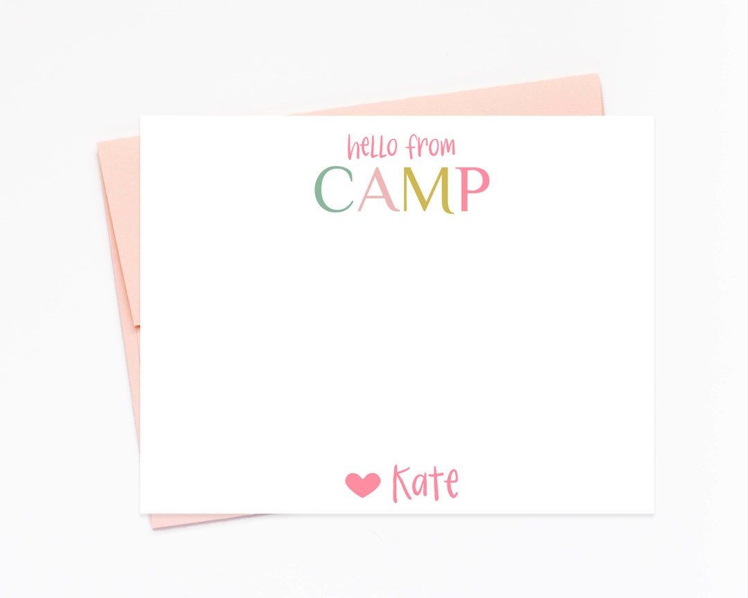 Personalized Camp Stationery for Kids, Printed Stationary Note Cards, Camp Thank You Cards for ...