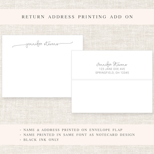 Script Personalized Stationery Cards Set, Flat Notecards, Personalized ...