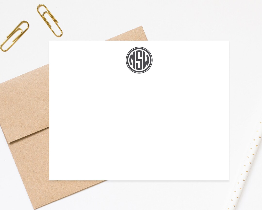 Personalized Preppy Monogram Gift Set, Personalized Monogram Stationery ...