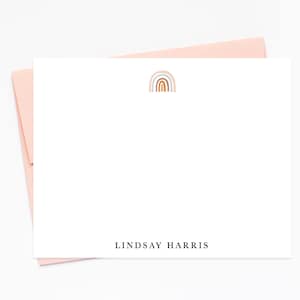 Personalized Rainbow Stationary Cards for Gift, Girls Boho Rainbow ...