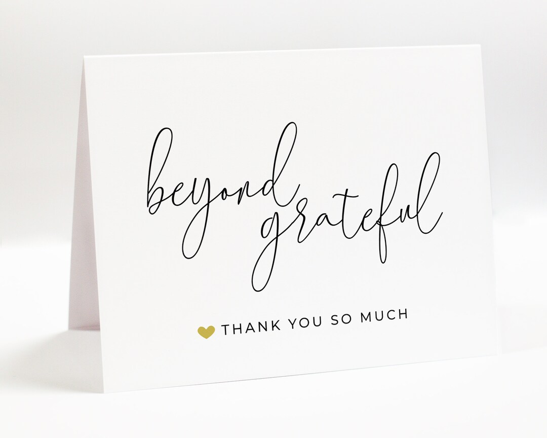 Personalized Folded Thank You for Wedding, Beyond Grateful Greeting ...