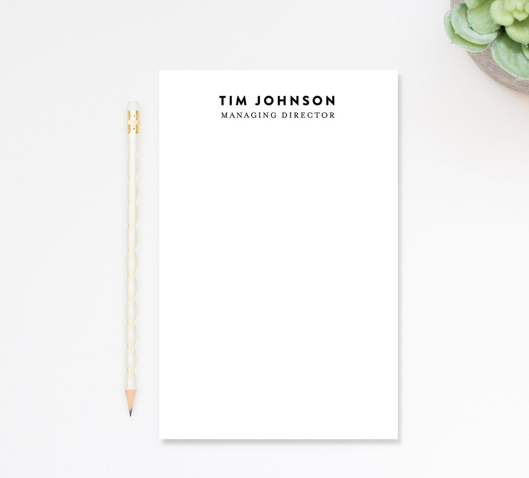 Personalized Notepad for Business, Modern Simple to List for Work, Gift ...