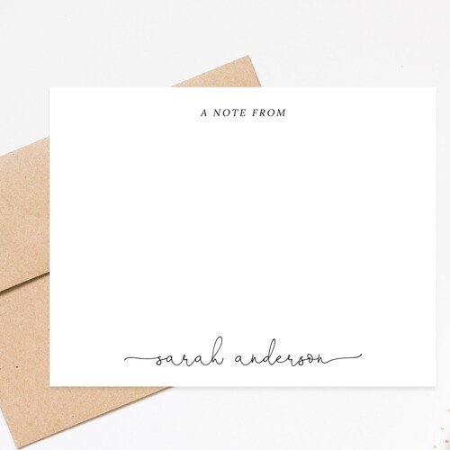 Personalized Script Stationery Cards Set A Note From - Etsy