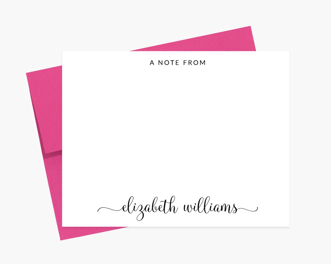 Custom Personalized Script Stationery for Women, Simple Calligraphy Cards Stationery Set, Modern ...