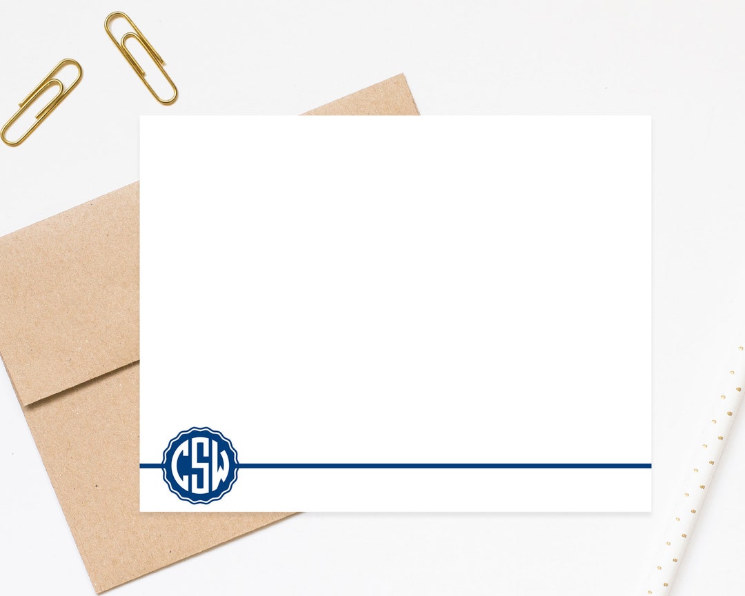 Monogram Initials Personalized Stationery Preppy Stationery - Etsy