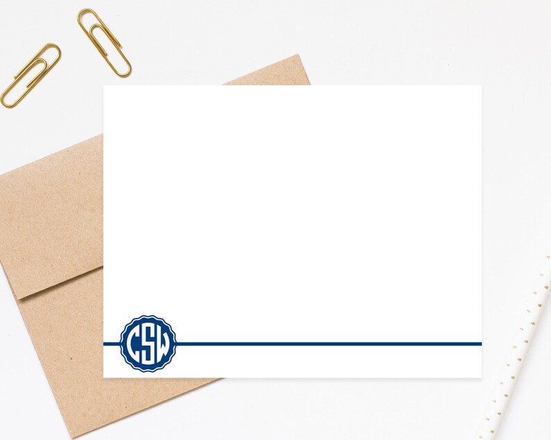 Monogram Initials Personalized Stationery Preppy Stationery - Etsy