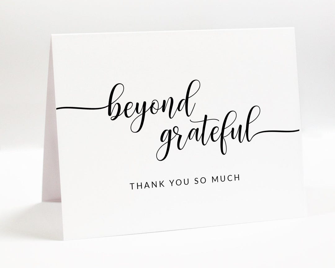 Beyond Grateful Thank You Cards, Thank You Letter for All Events ...