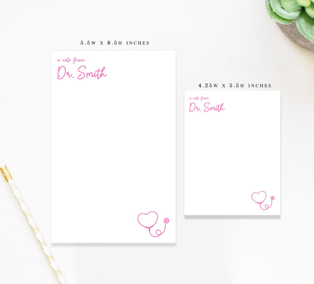 Personalized A Note From Cute Notepad Gift for Doctor, School Doctors ...