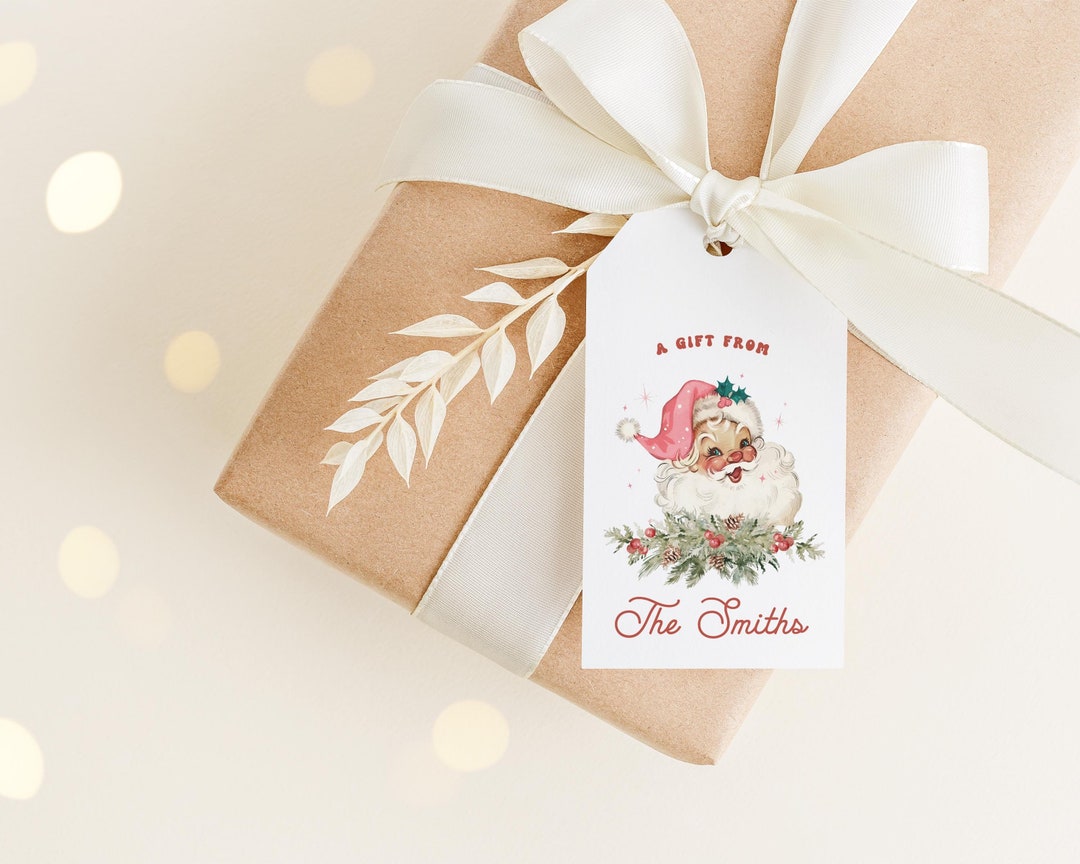 Personalized Santa Gift Tag for Holiday, Printed From Santa Tags, 2 X 3 ...