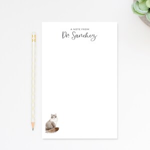 Cat Notepad Stationery, Personalized Notepad With Cat Notes, Custom ...