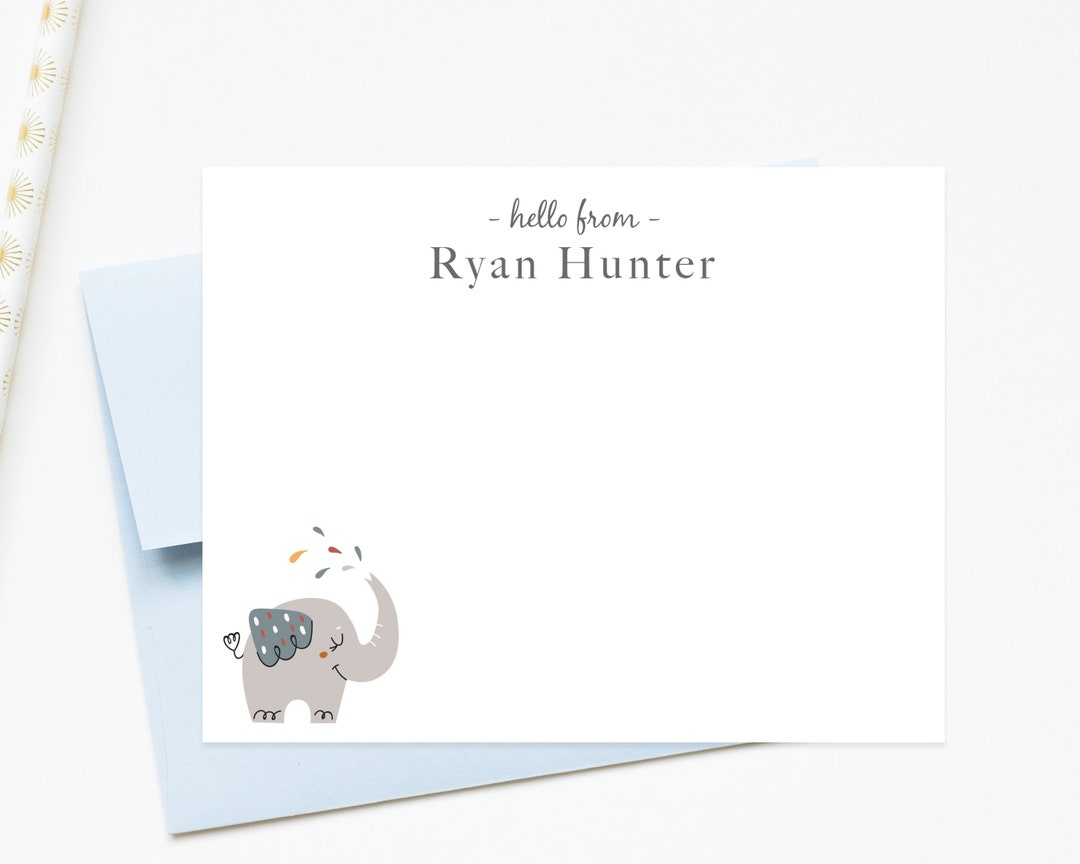 Personalized Stationary Cards for Kids, Hello From Custom Notecards Set ...