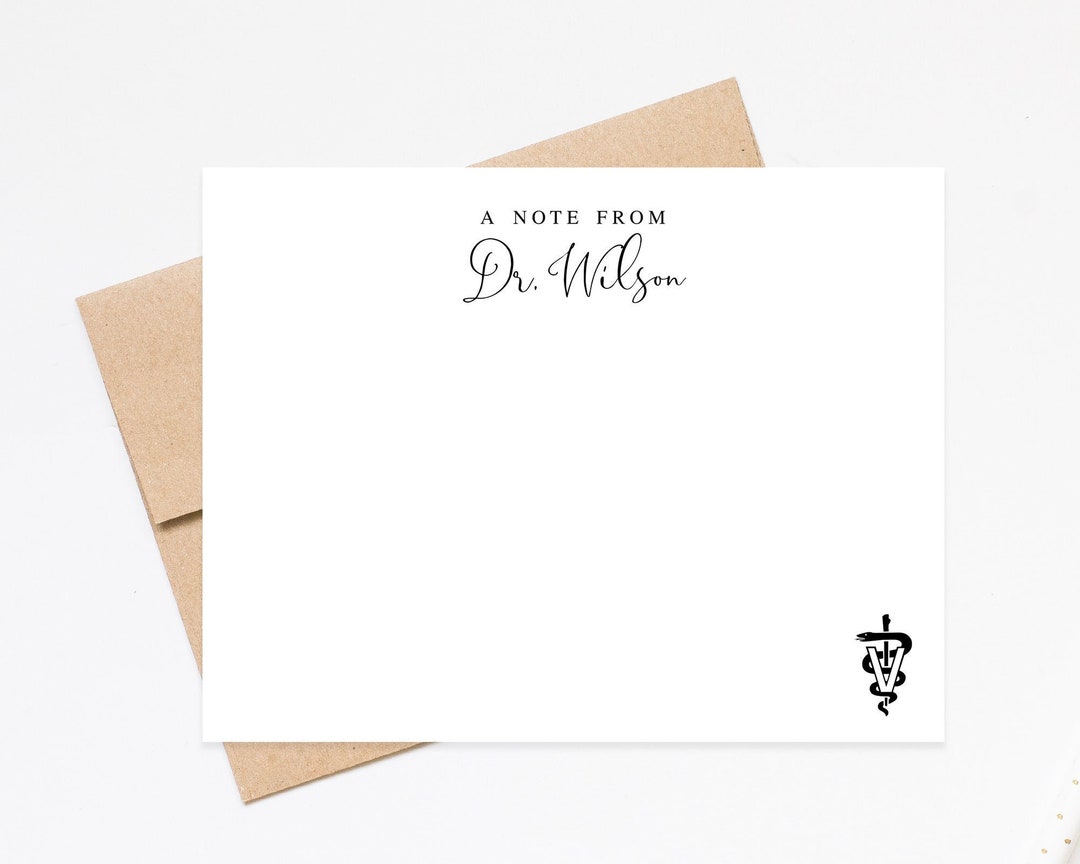 Vet Caduceus Stationery, A Note From Veterinary Stationary, Custom ...