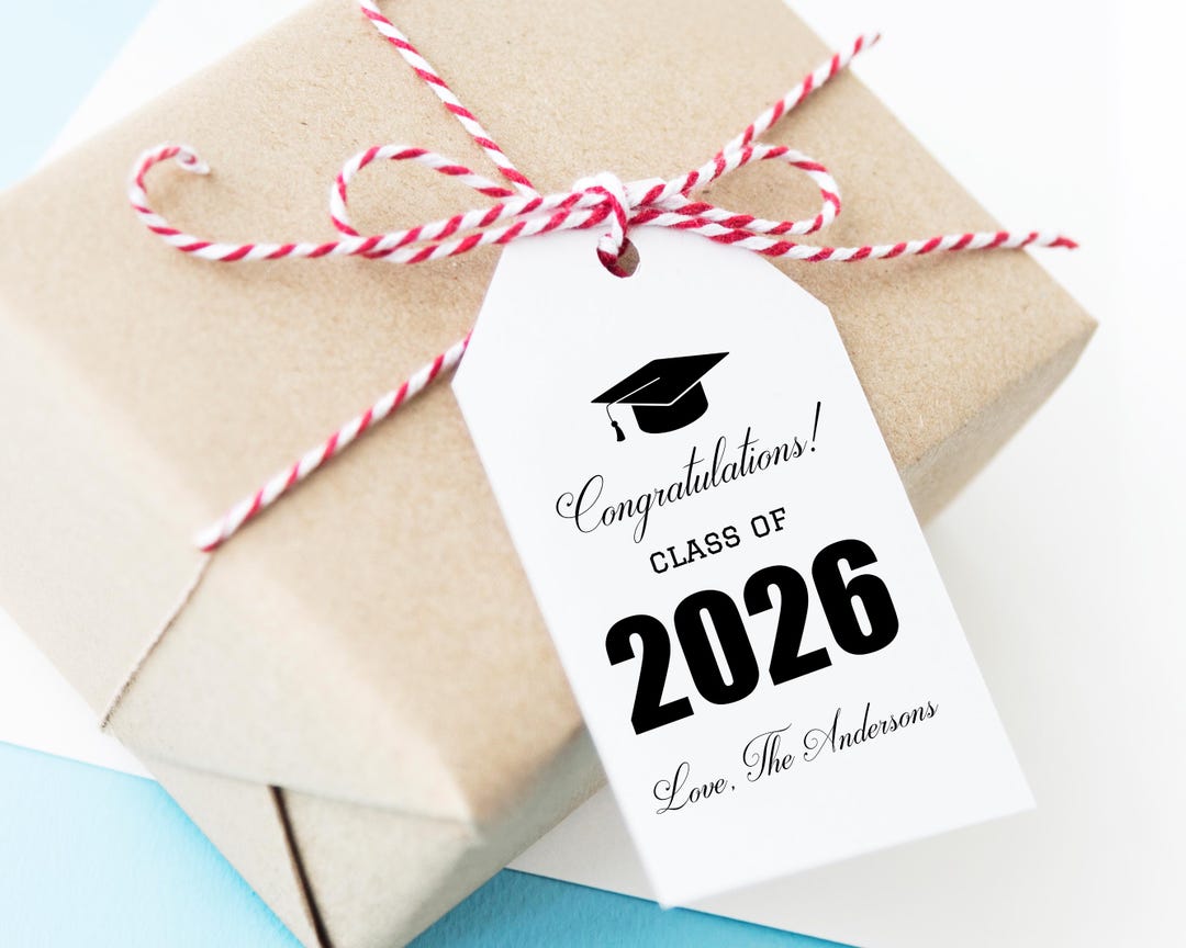 Personalized Graduation Gift Tags, Class of 2026 Tags, Custom Congrats ...