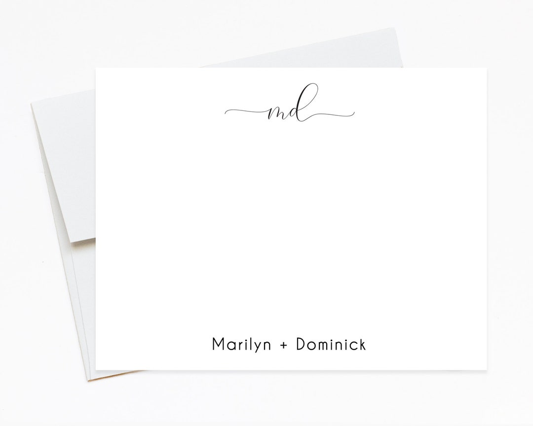 Personalized Notecard Set, Script Monogram Stationary, Personalized ...