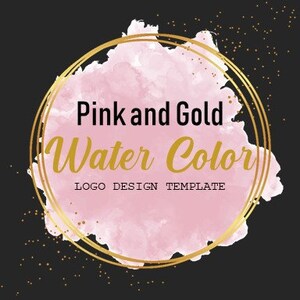 Pink Watercolor | Gold Circle | Clipart | Glitter Border Frame | BONUS ...