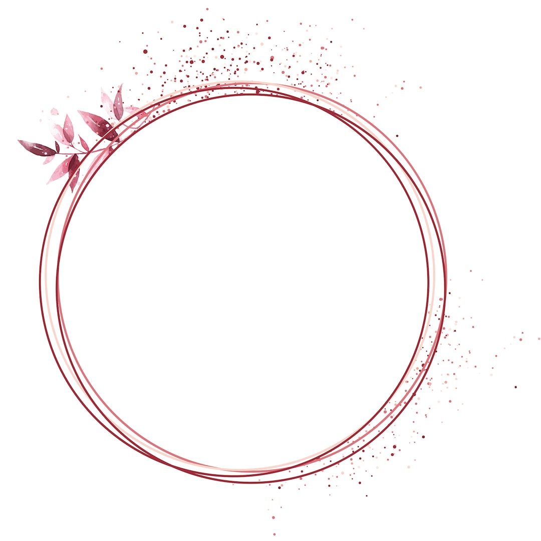 Rose Gold Floral Frame Circle, Minimalist Design, Clipart, Large, High ...
