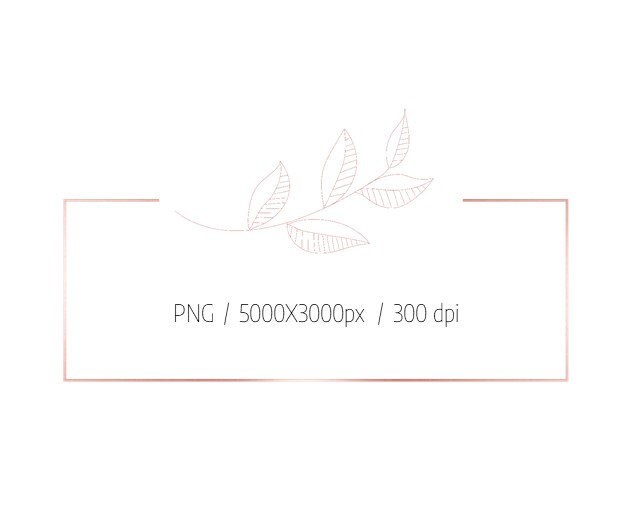 Rose Gold Frame Clipart Logo Rectangular Large High | Etsy Canada