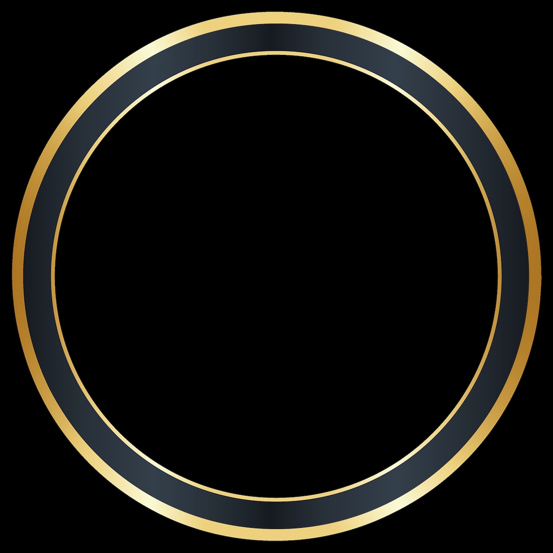 Noir et or, Minimaliste, Cercle, Simple, bordure, cadre, Haute qualité ...