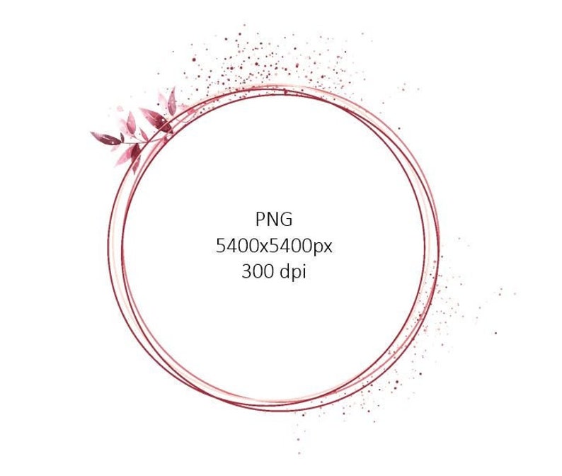 Rose Gold Floral Frame Circle Minimalist Design Clipart - Etsy UK