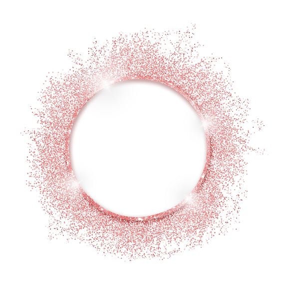 Glitter Glam Rose Gold Frame | Round Abstract Clipart | BONUS Download ...