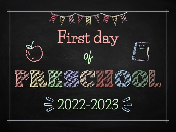 Instant Download First Day of Preschool 2022-2023 GREAT - Etsy
