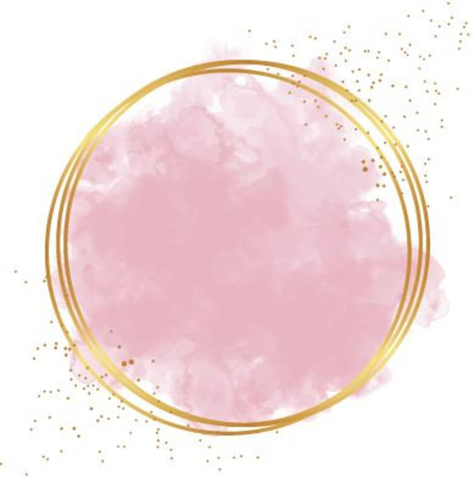 Pink Watercolor | Gold Circle | Clipart | Glitter Border Frame | BONUS ...