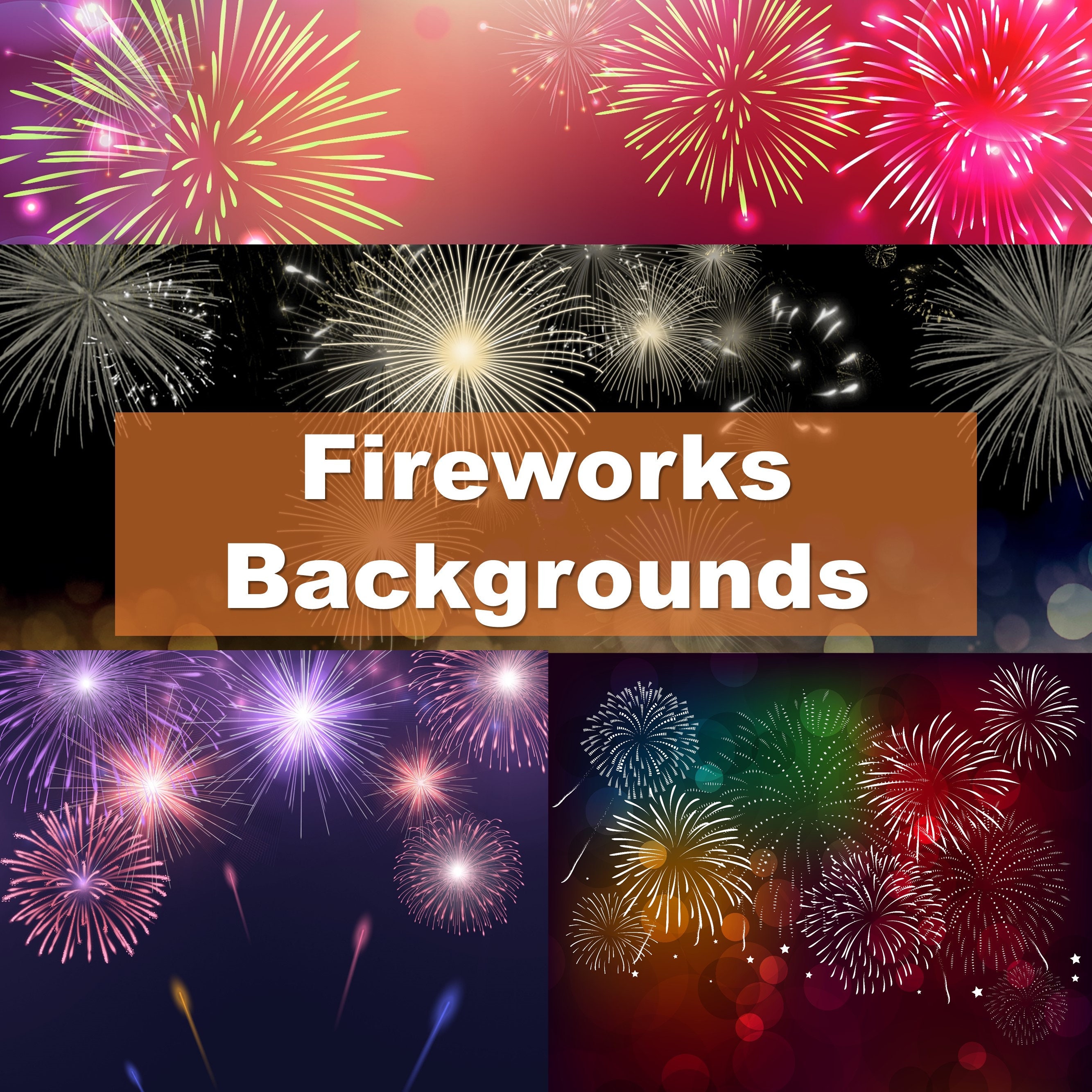 Animated Fireworks Background