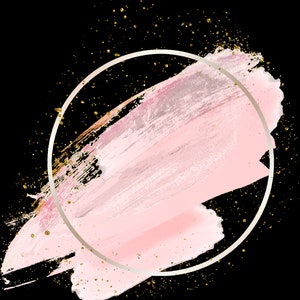 Pink Brush Strokes | Circle Clipart | Glitter Circle Border Frame ...