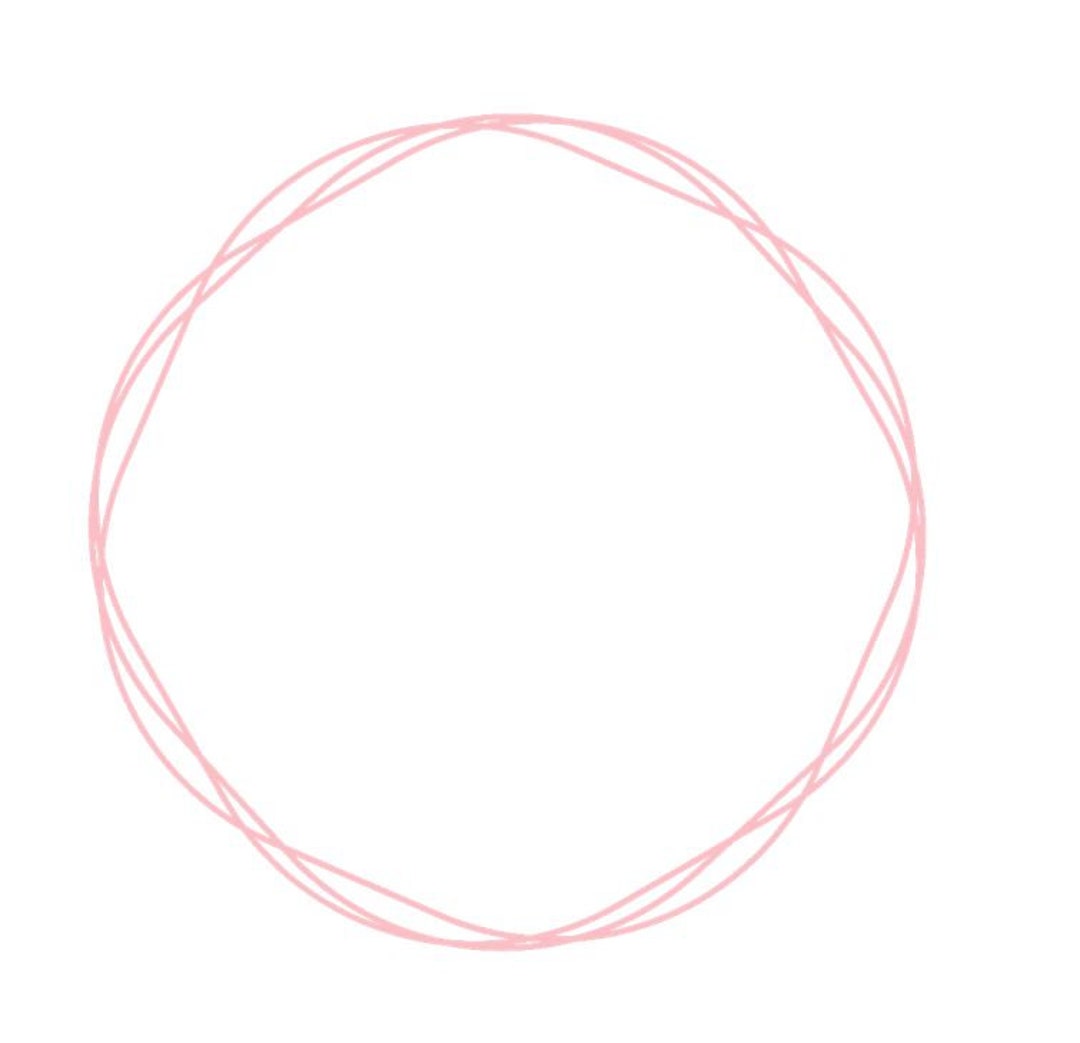 FIVE Hand Drawn Line Circle, High Quality, Wire Circle, Pink, Multi ...