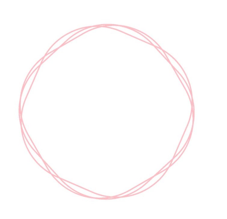 FIVE Hand Drawn Line Circle, High Quality, Wire Circle, Pink, Multi ...