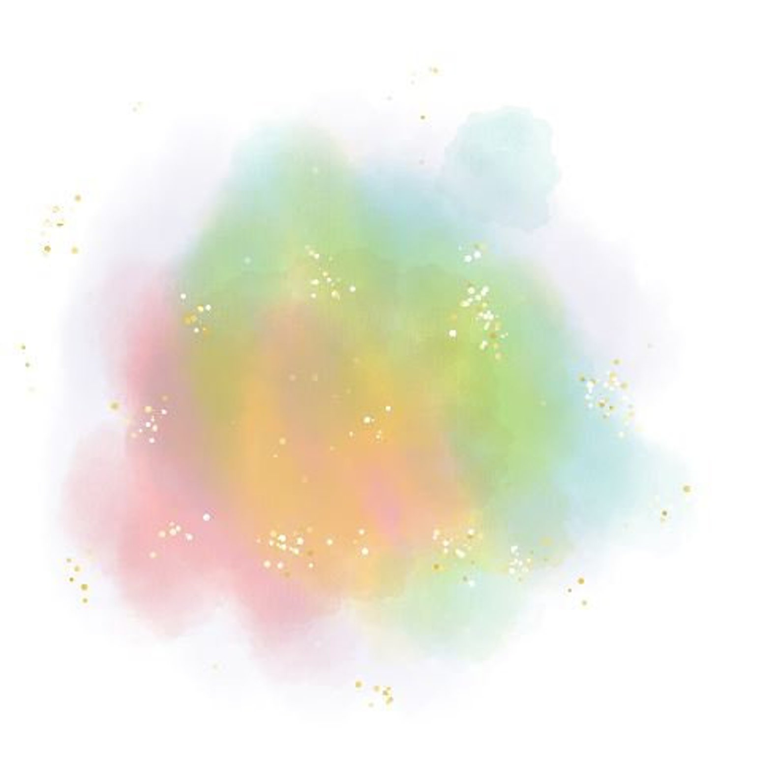 Rainbow Shimmer Watercolor | Watercolor and Sparkles Only | Clipart ...