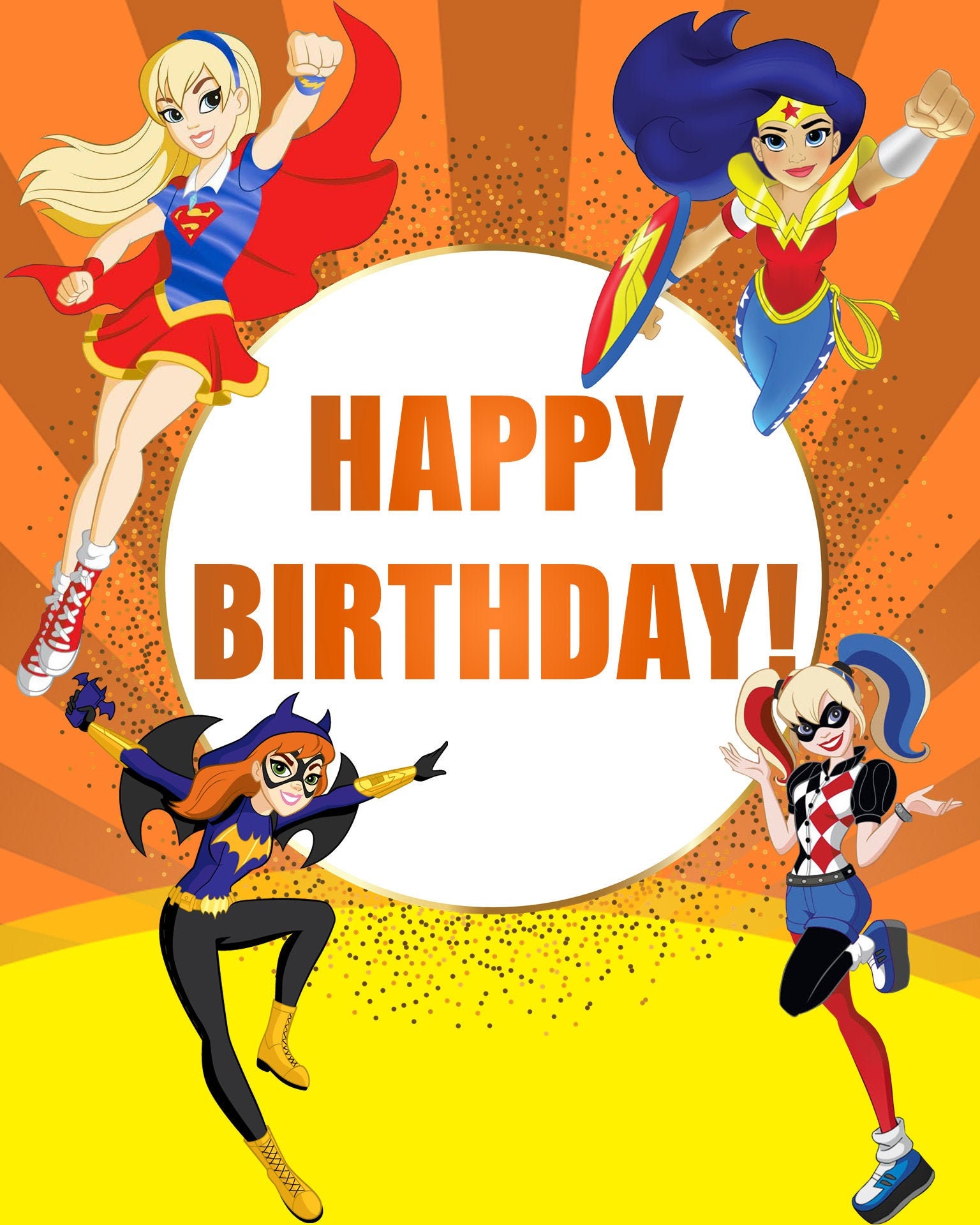 Girl Superhero Birthday Poster I Happy Birthday I Girl | Etsy