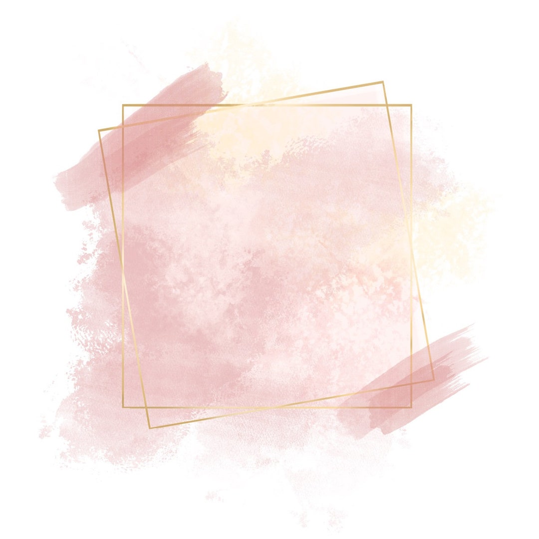 Pink Watercolor | Gold Circle Clipart | Glitter Round Frame | BONUS ...