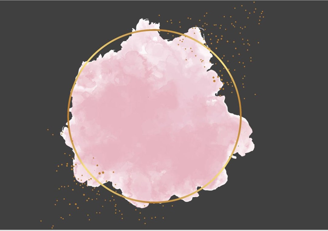 Pink Watercolor | ONE Circle | Clipart | Glitter Border Frame | PNG ...