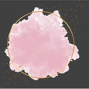 Pink Watercolor | ONE Circle | Clipart | Glitter Border Frame | PNG ...