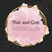 Pink Watercolor | Gold Circle | Clipart | Glitter Border Frame | BONUS ...