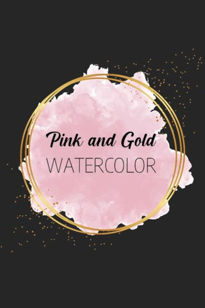 Pink Watercolor Gold Circle Clipart Glitter Border Frame - Etsy Canada