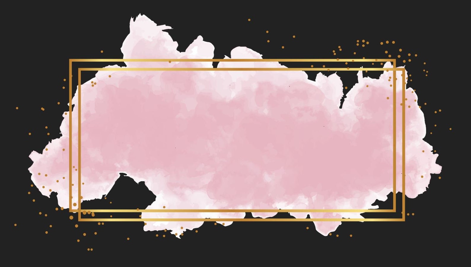 Pink Watercolor Clipart Gold Glitter Rectangle Frame PNG - Etsy