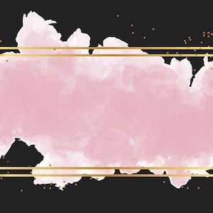 Pink Watercolor Clipart | Gold Glitter Rectangle Frame | PNG and JPG ...