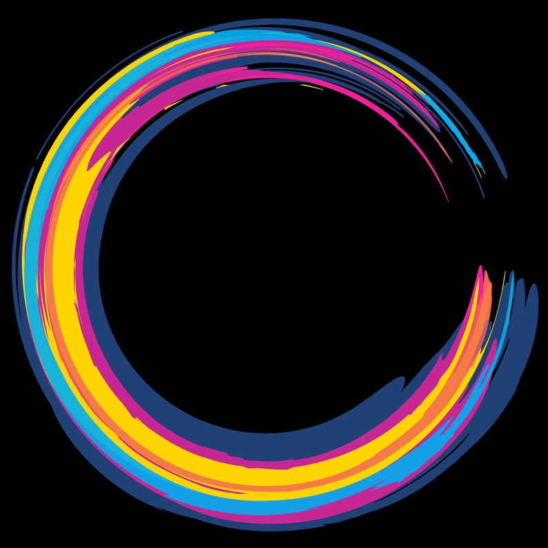 Splatter Logo Unity Circle Multi-color Clip Art Circle - Etsy