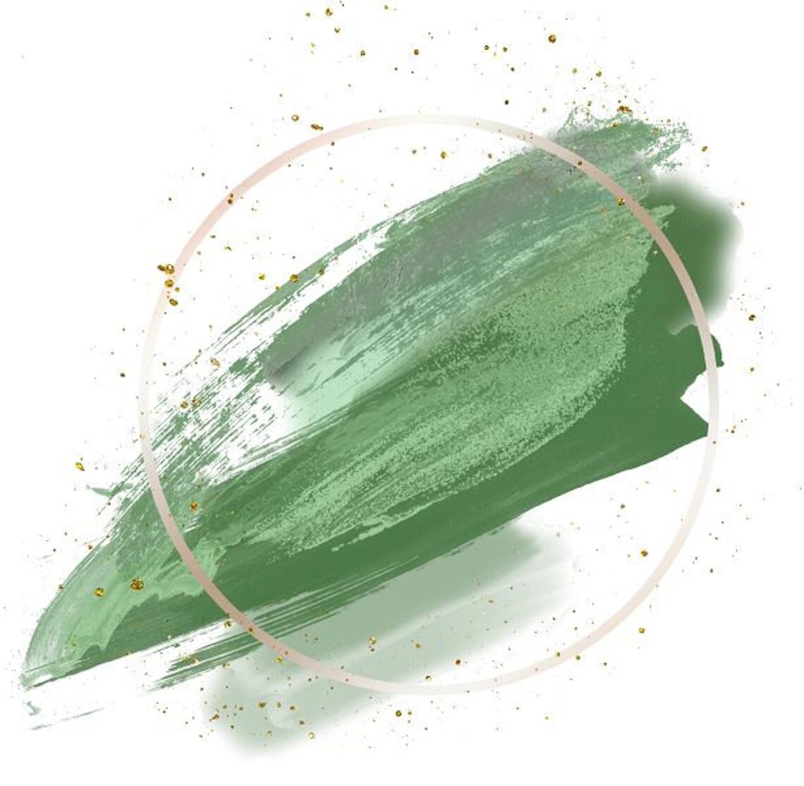 Green Brush Strokes Clipart PNG & JPG Instant Download - Etsy