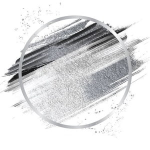 Silver Brush Strokes | Circle Clipart | Glitter Circle Border Frame ...