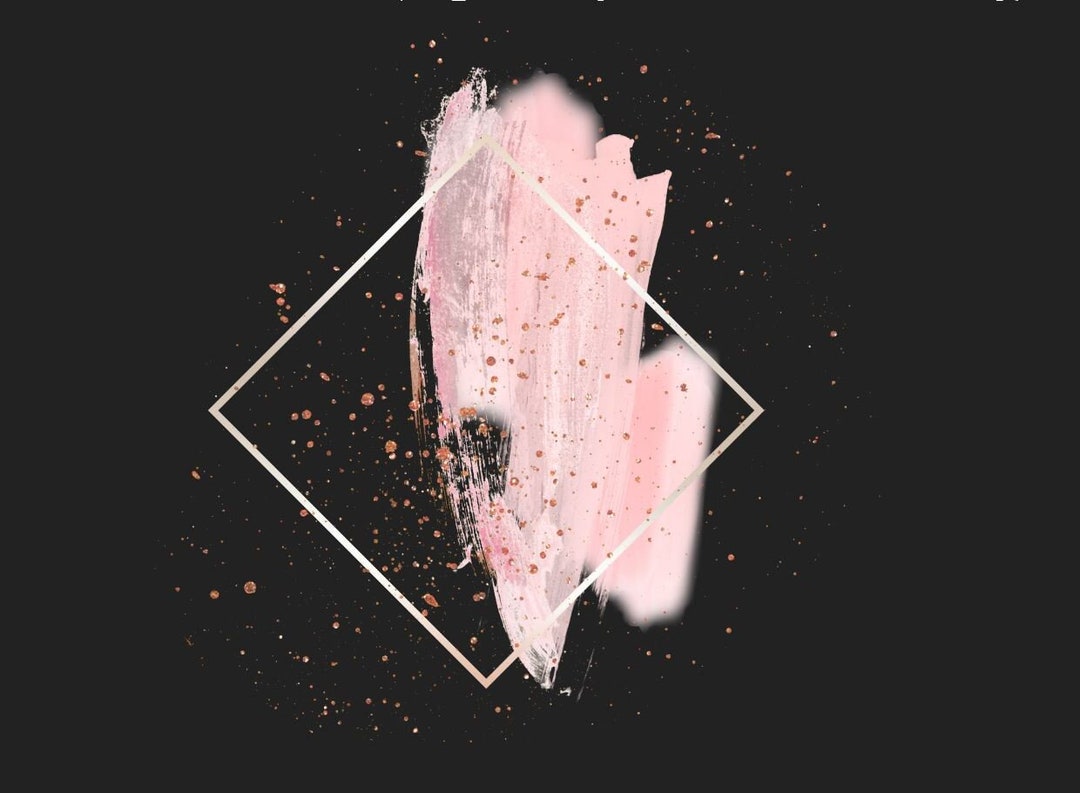 Pink Brush Strokes | Square Clipart | Rose Gold Glitter Border Frame ...