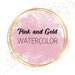 Pink Watercolor | Gold Circle | Clipart | Glitter Border Frame | BONUS ...