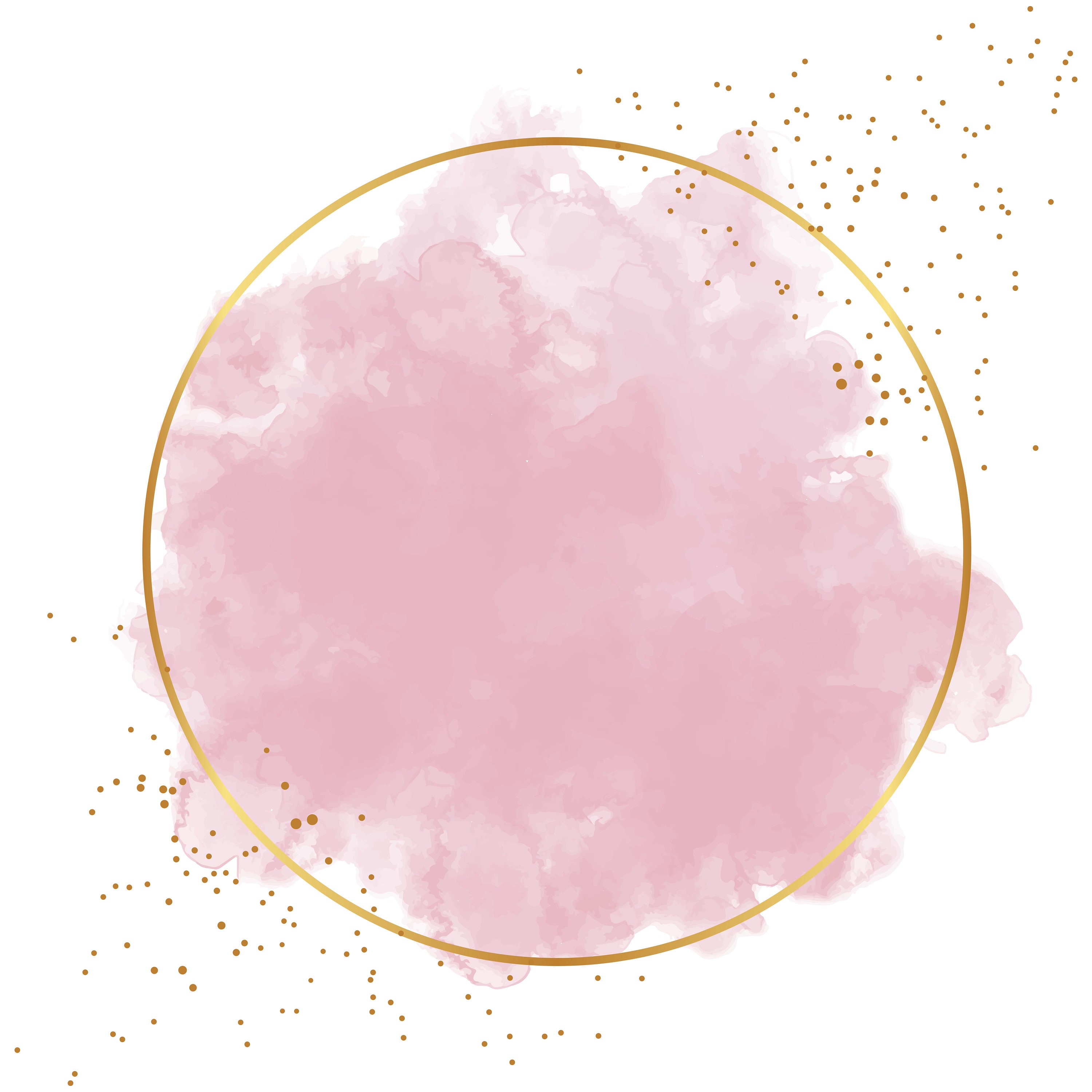 Pink Watercolor | ONE Circle | Clipart | Glitter Border Frame | PNG ...