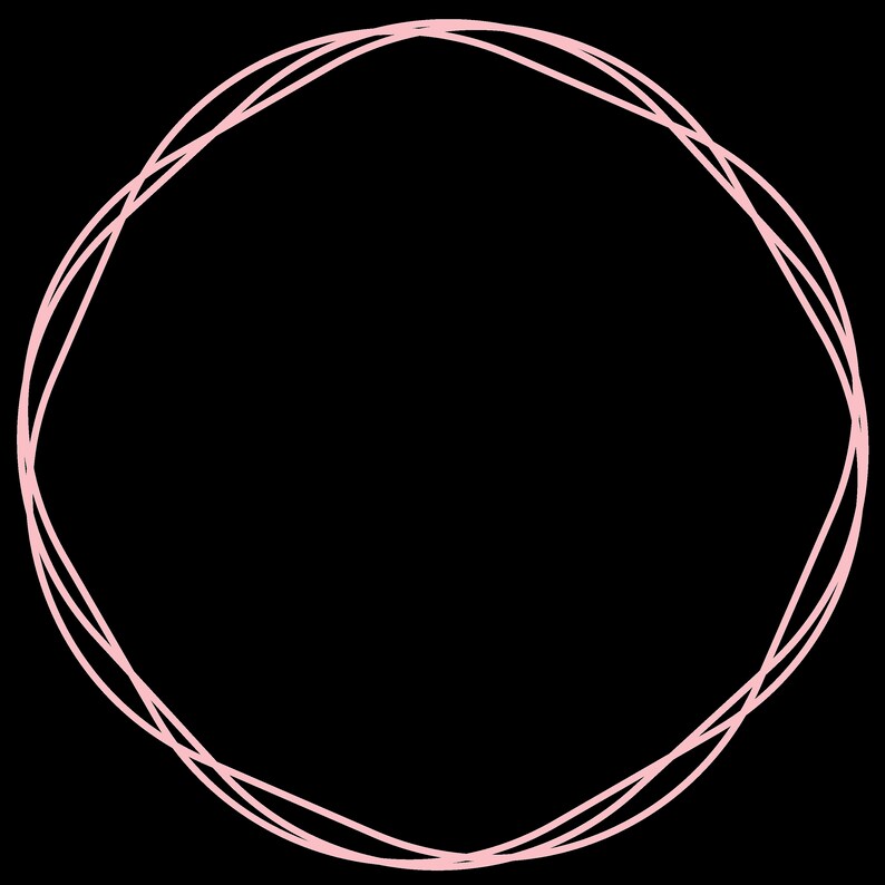 FIVE Hand Drawn Line Circle, High Quality, Wire Circle, Pink, Multi ...